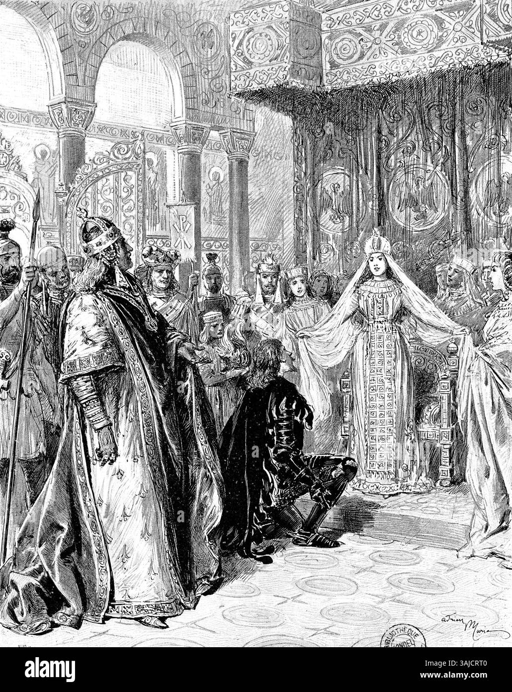 This 1889 drawing by Adrien Marie illustrates the final scene of ...