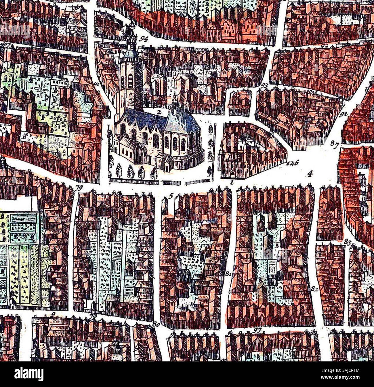 Map of The Hague in 1666, created by Cornelis Elandts, illustrating the ...