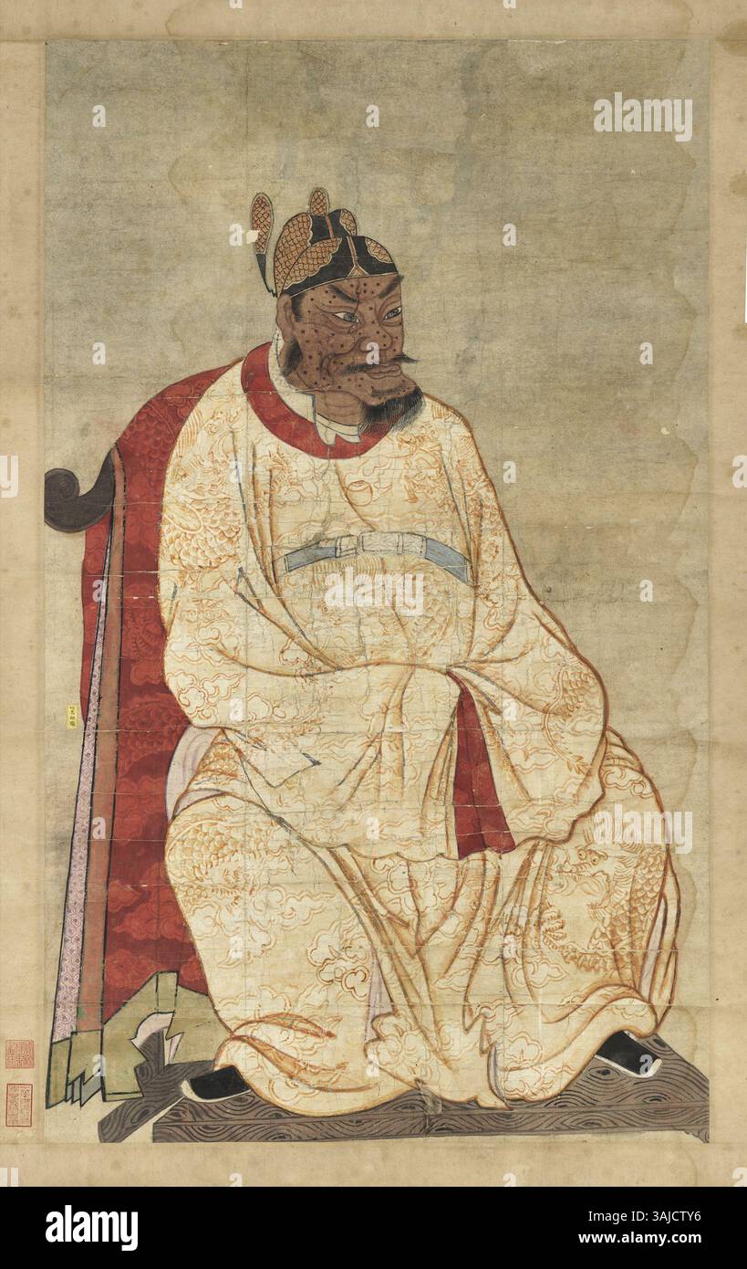 This painting from the Ming Dynasty (1368-1644) depicts the Hongwu ...