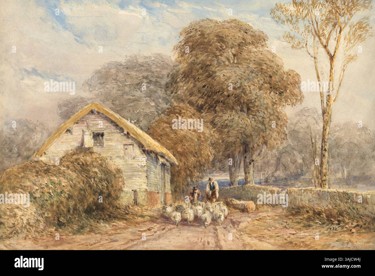 In this 19th-century work by David Cox, a traveler on horseback is ...