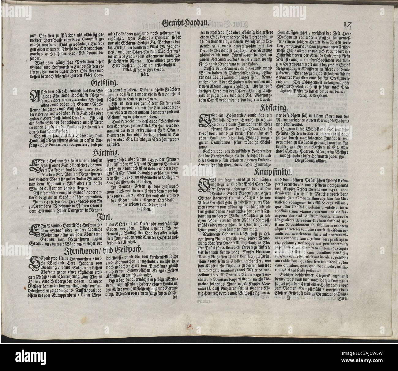 This historical and topographical description by Michael Wening ...