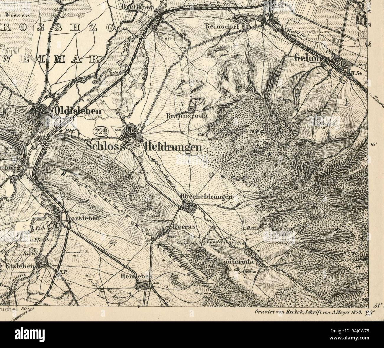 Map of the German Empire Nr. 387 from 1887, showing the section of ...