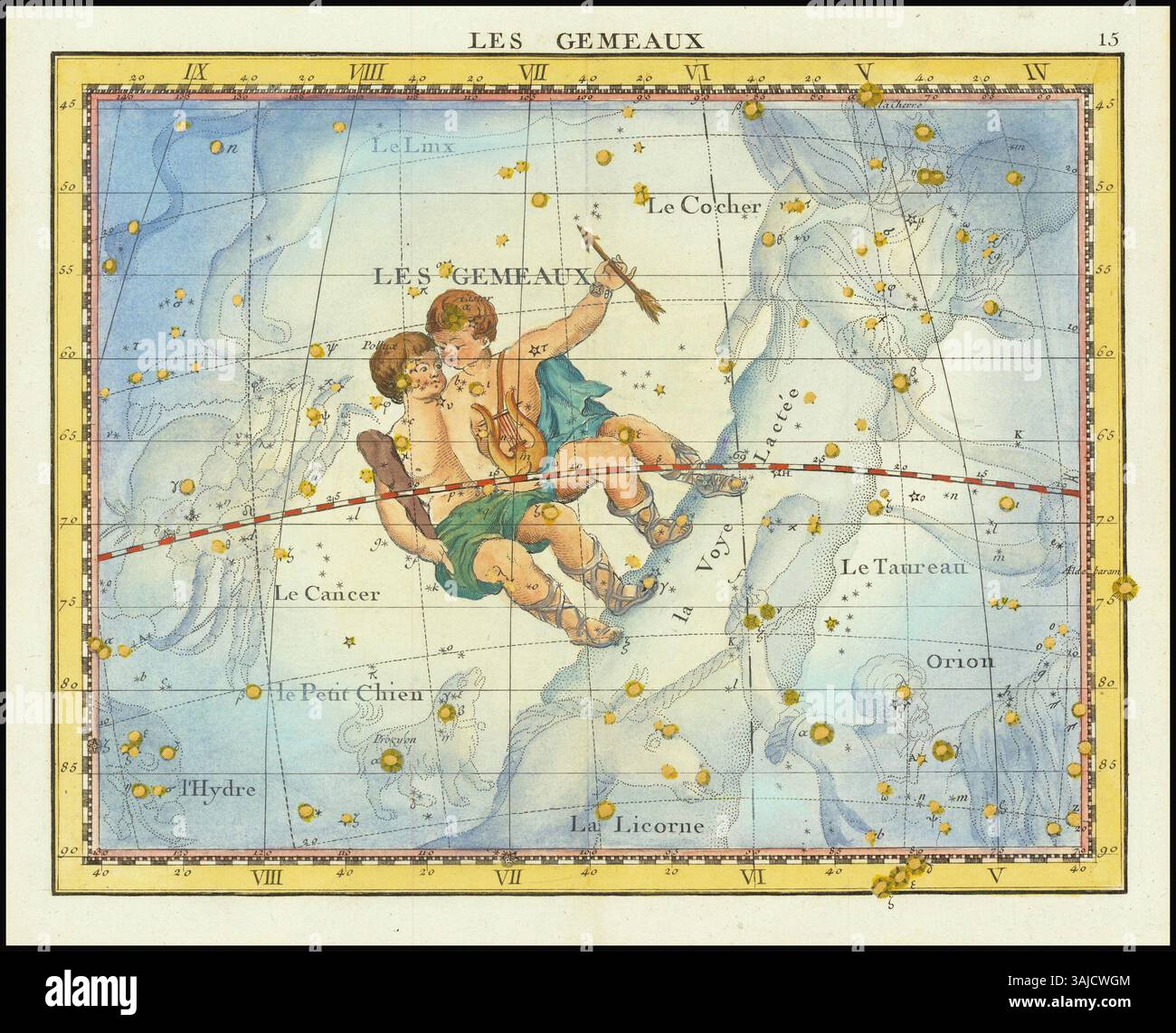 1776 map by John Flamsteed showing the constellation Gemini ...