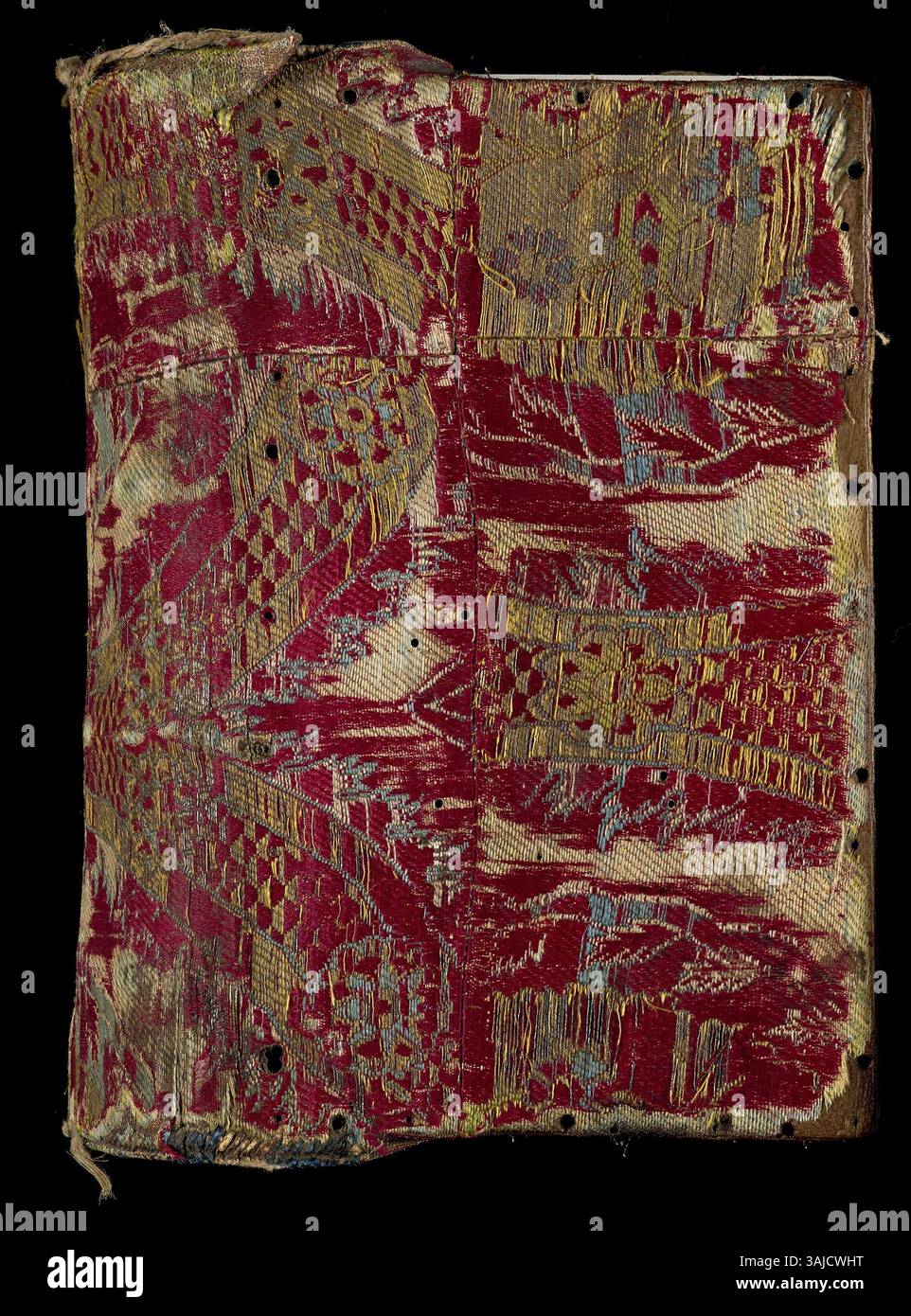 The front cover of 'The Four Gospels' manuscript, dated 1430, features ...