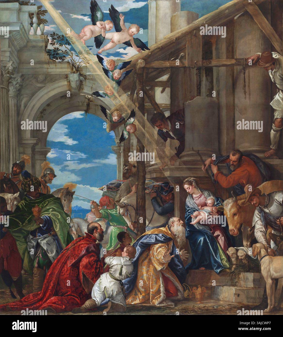 Paolo Veronese's 'Adoration of the Magi' (1573) showcases the biblical ...