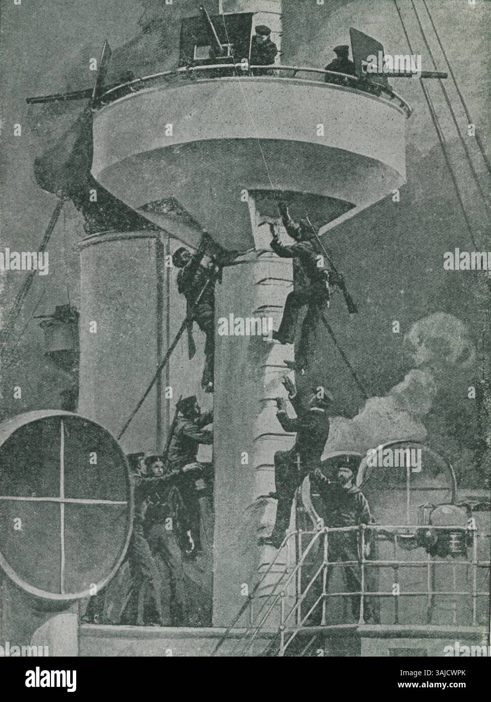 This illustration depicts the Royal Navy’s annual naval manoeuvres in ...