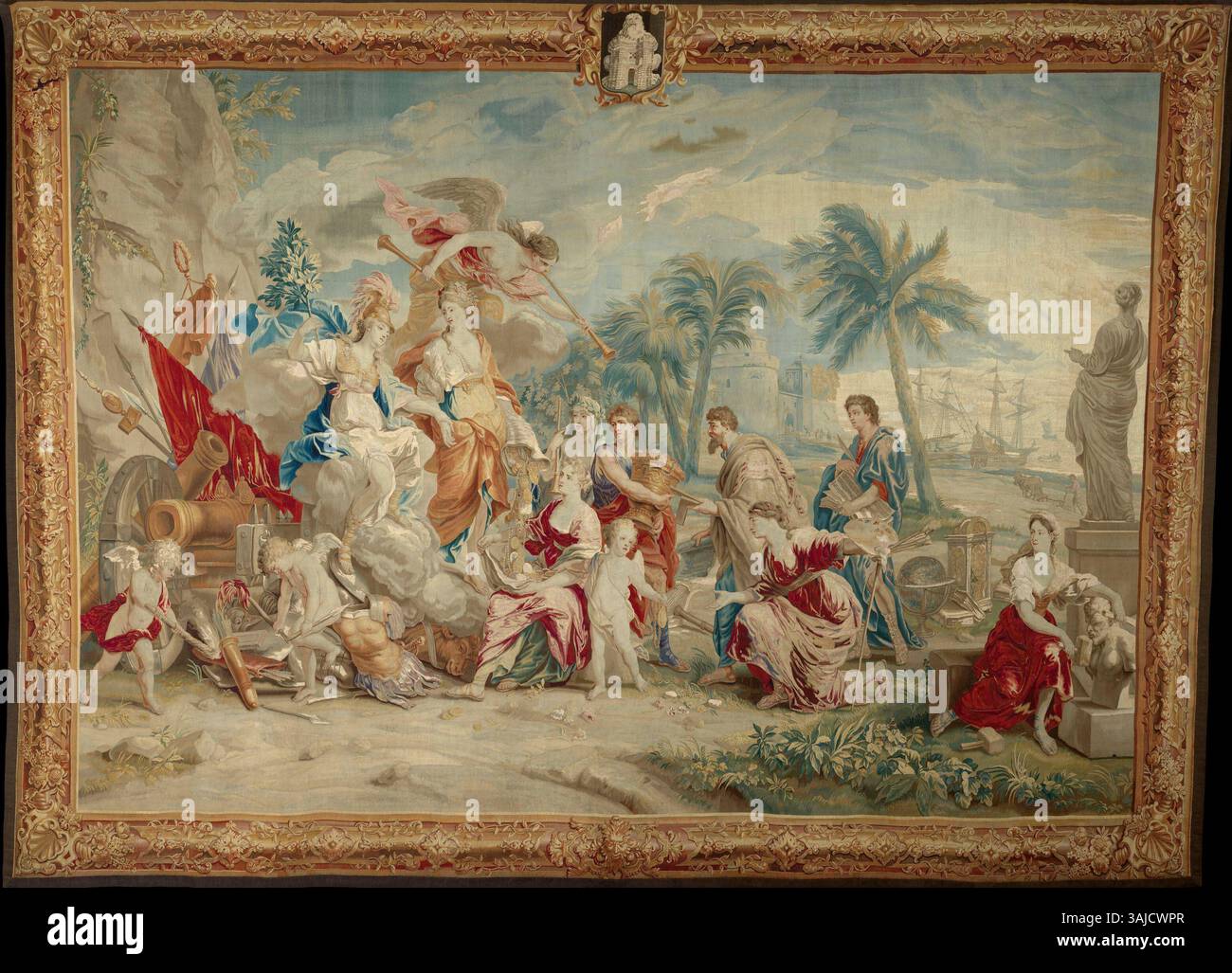 This 1717 tapestry, 'Glorification of Minerva' by Urbanus Leyniers, is ...