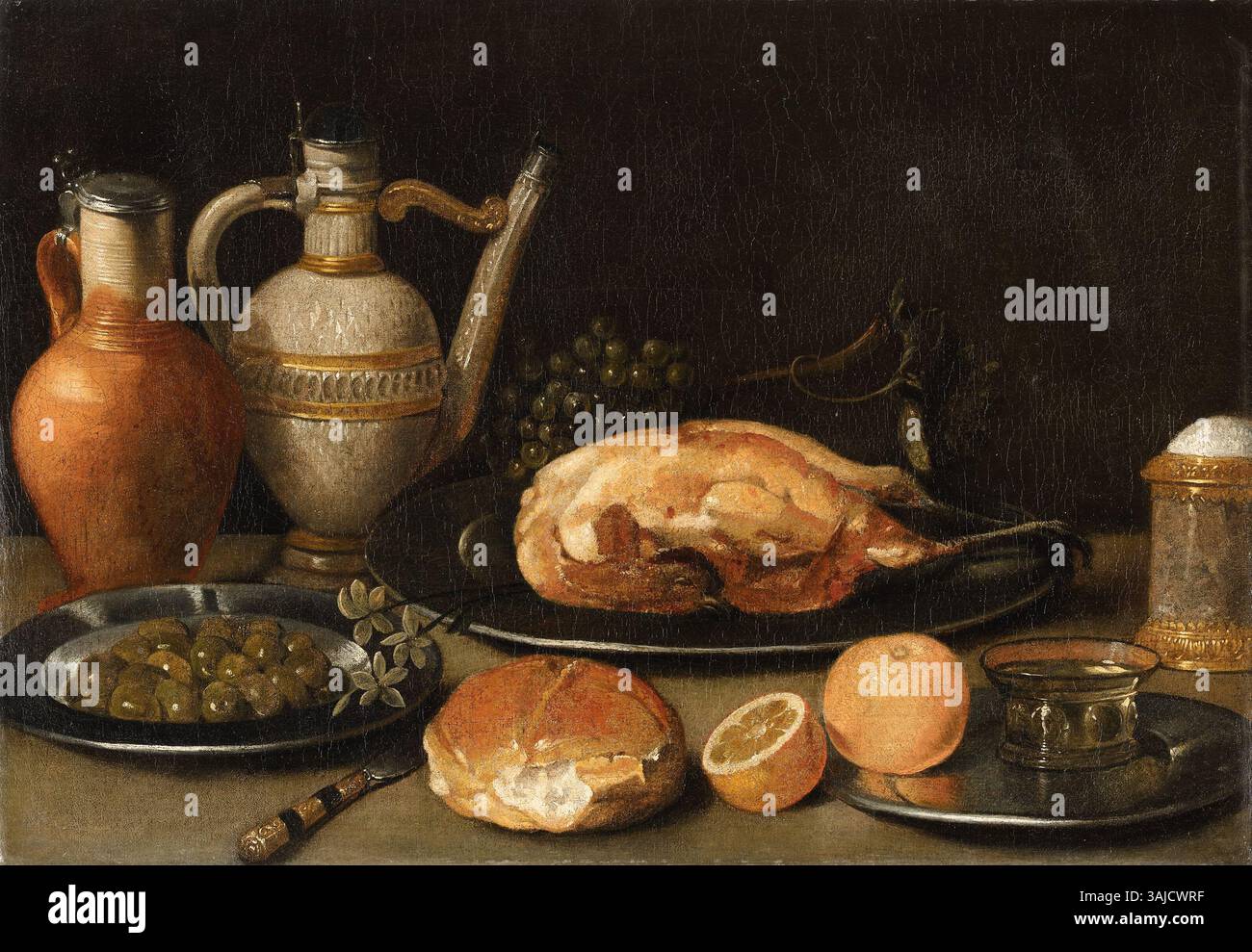A still life painting in the style of Georg Flegel, showcasing a ...