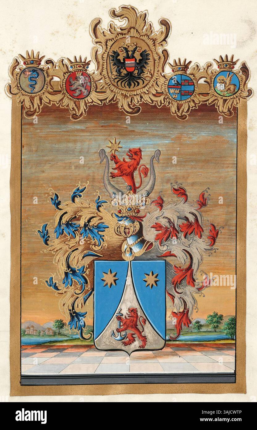 The coat of arms for Franz Obich von Turnstein, granted on 3 December ...