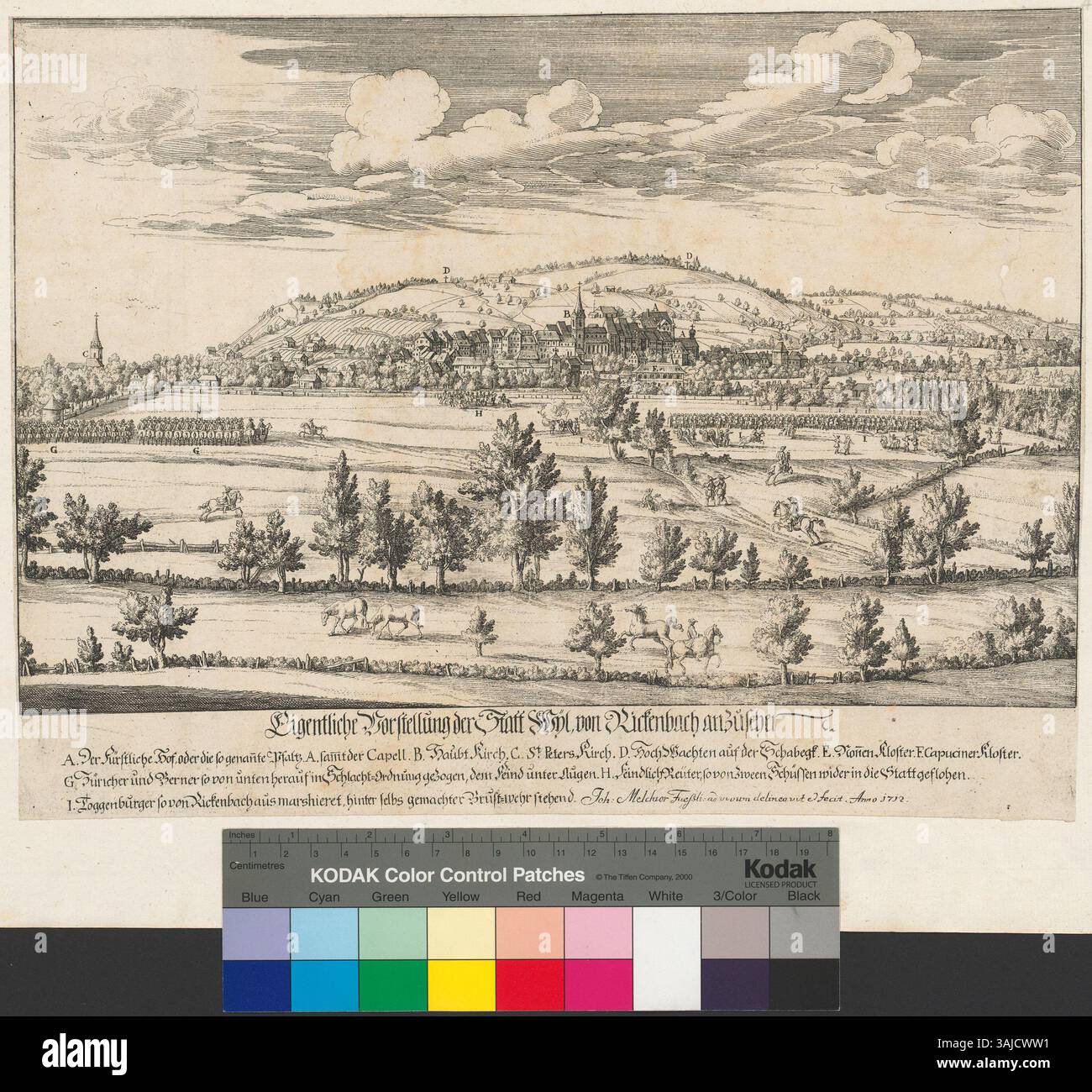 This 1712 etching by Johann Melchior Füessli shows a view of the town ...