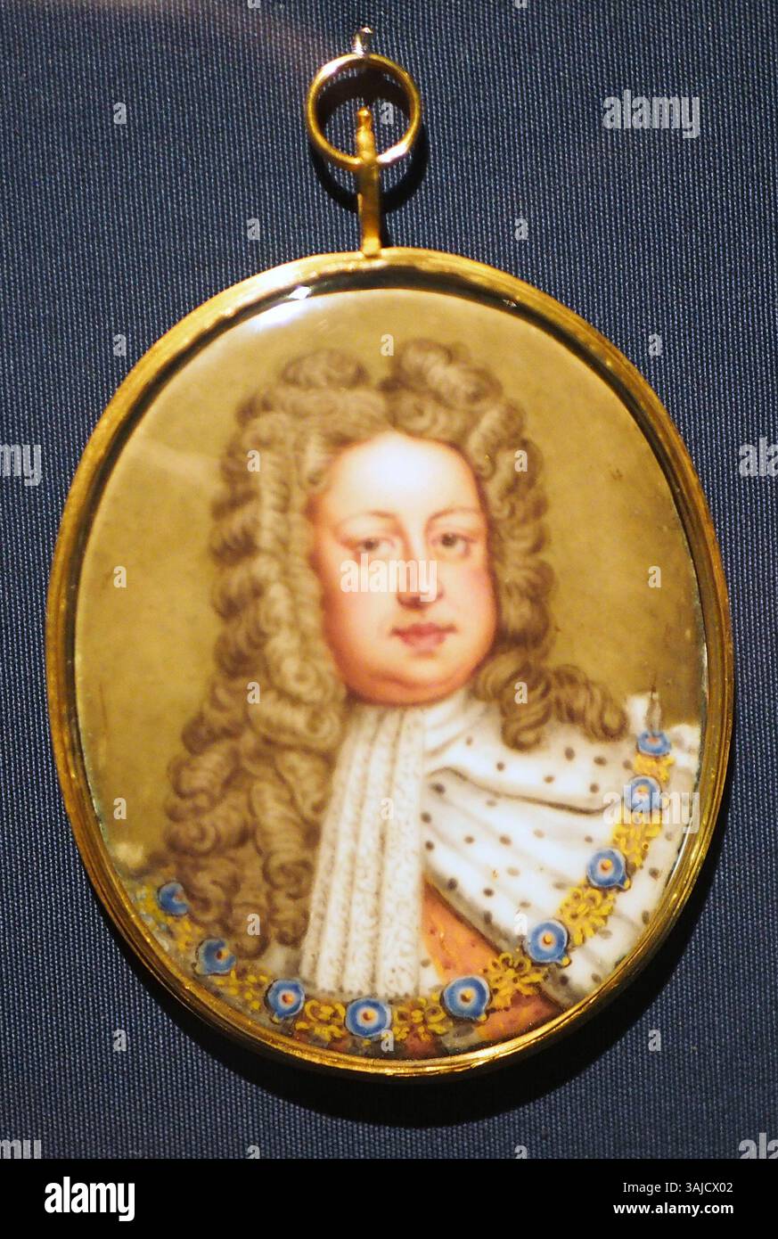 A miniature painting of George I, King of Great Britain and Ireland ...