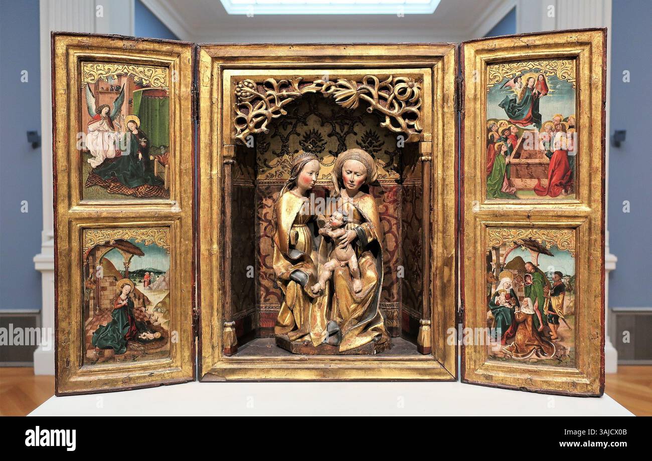 This small altarpiece, created around 1498 by an unknown artist from ...