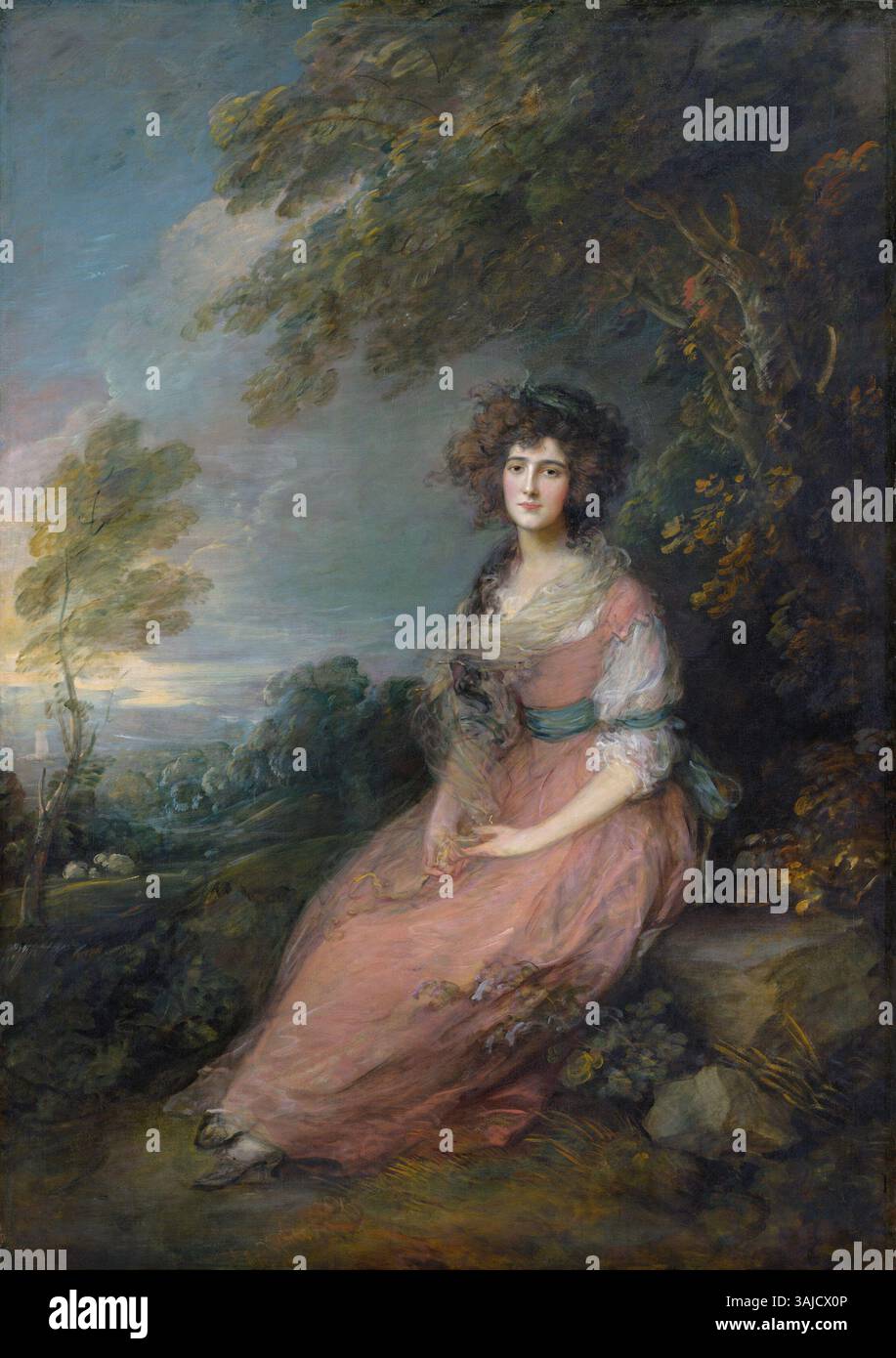 This portrait by Thomas Gainsborough depicts Elizabeth Ann Linley, the ...