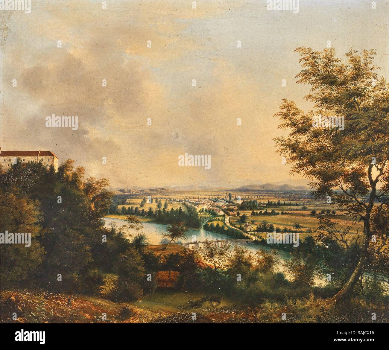 'Blick auf Mureck' (View of Mureck), painted in 1839 by Rohmann, is an ...