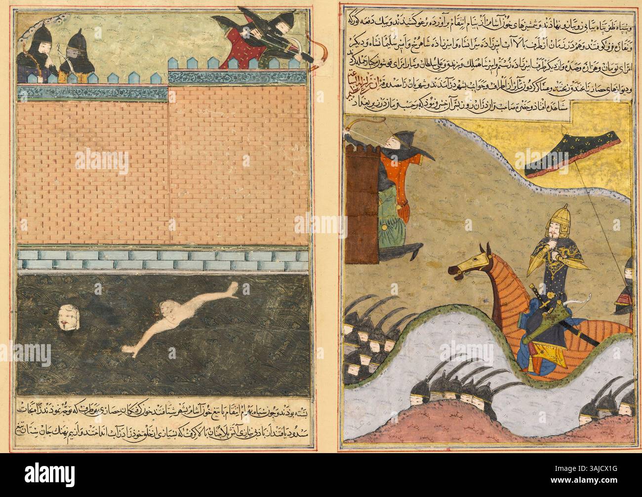 A scene from the Zafarnama illustrating Timur’s conquest of Baghdad in ...