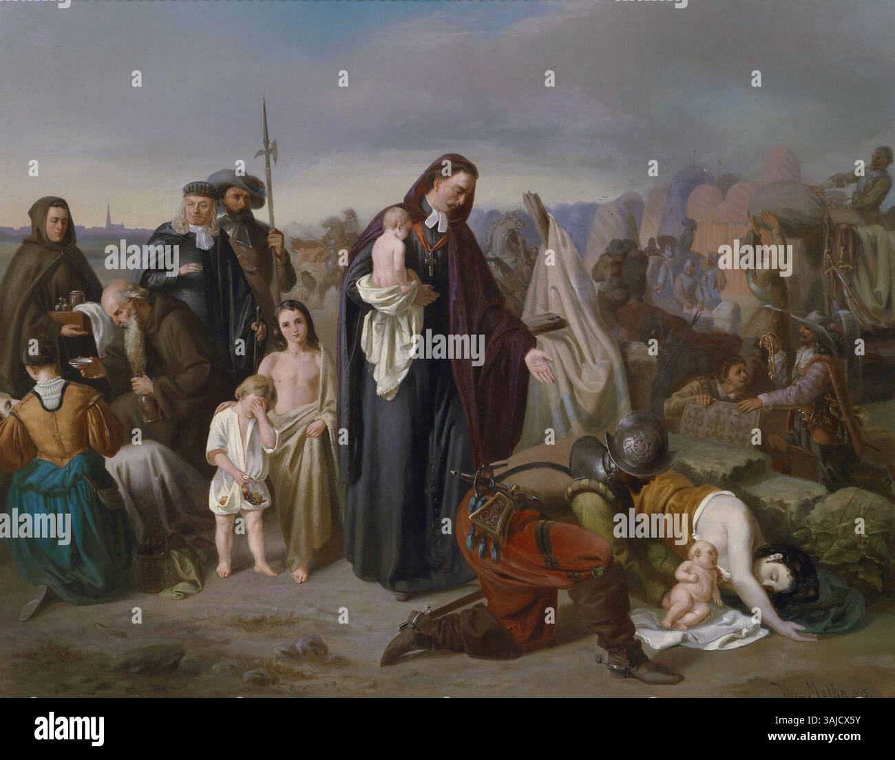 Painting by Vincenz Melka depicting Leopold Karl Graf von Kollonitsch ...