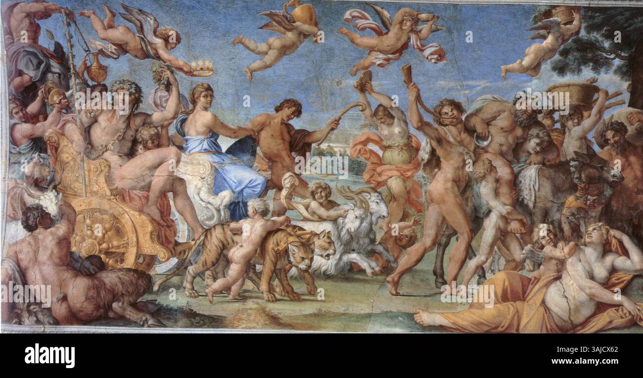 'The Triumph of Bacchus and Ariadne,' painted by Annibale Carracci in ...