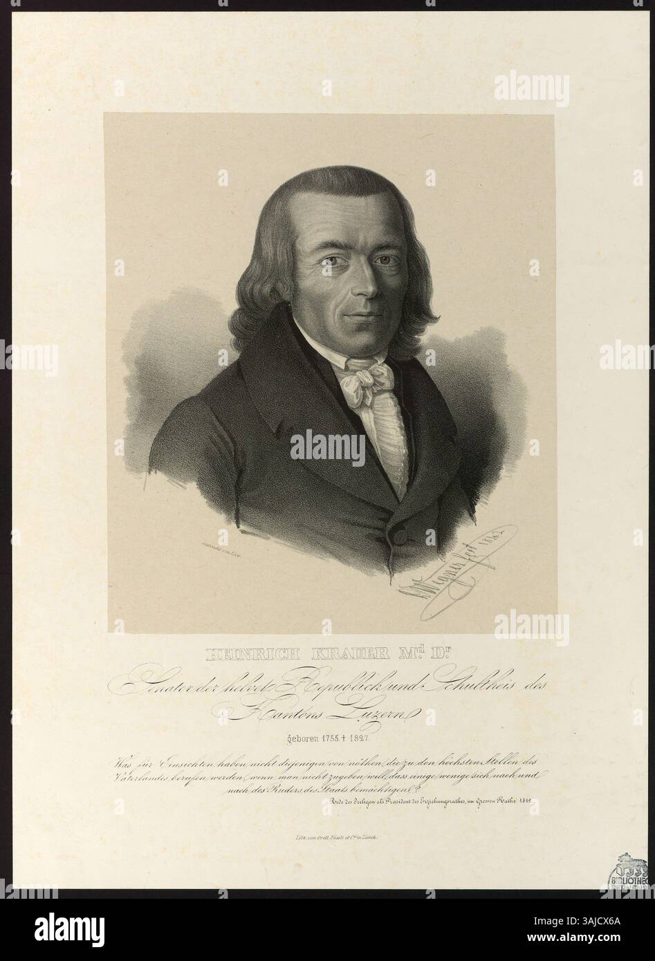 This lithograph by Ludwig Wegner, created in 1842, depicts Heinrich ...