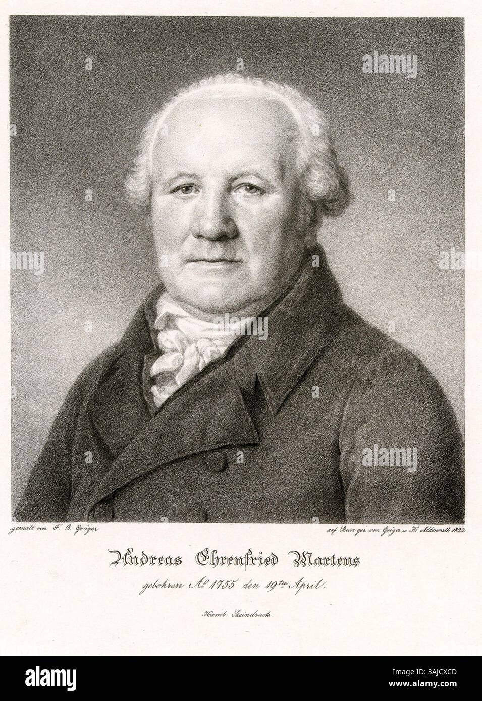This 1822 lithograph of Andreas Ehrenfried Martens, by Friedrich Karl ...