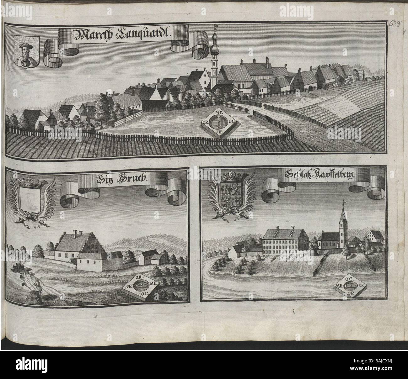 In this map, Michael Wening outlines the geography of the Straubing ...