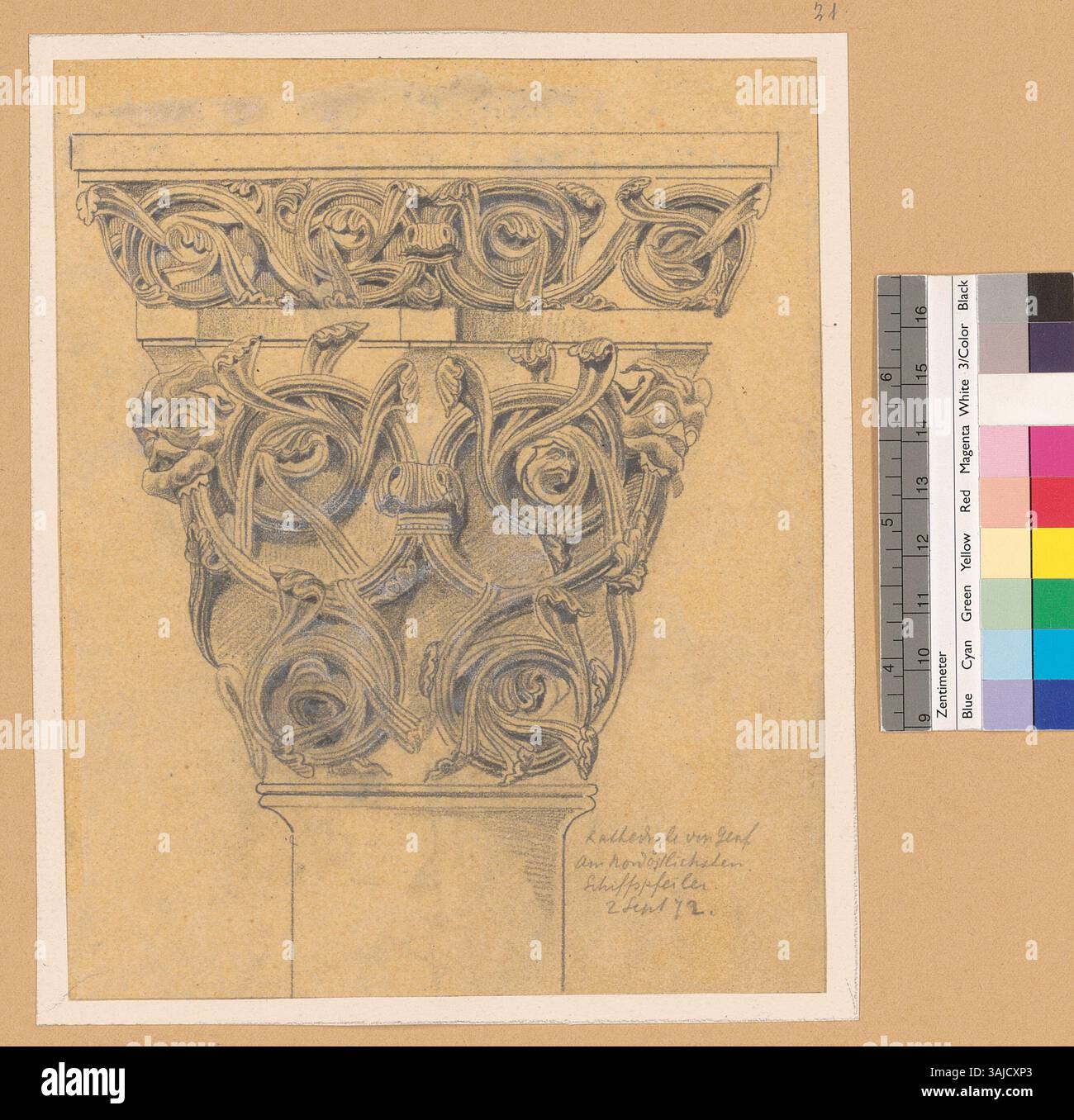 This 1872 drawing by Johann Rudolf Rahn shows the northernmost nave ...