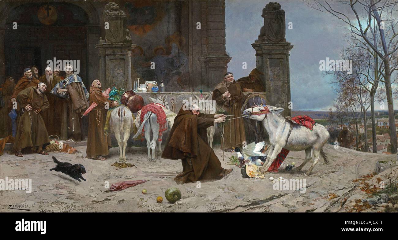 'Return to the Abbey' is an 1868 oil painting by Eduardo Zamacois y ...