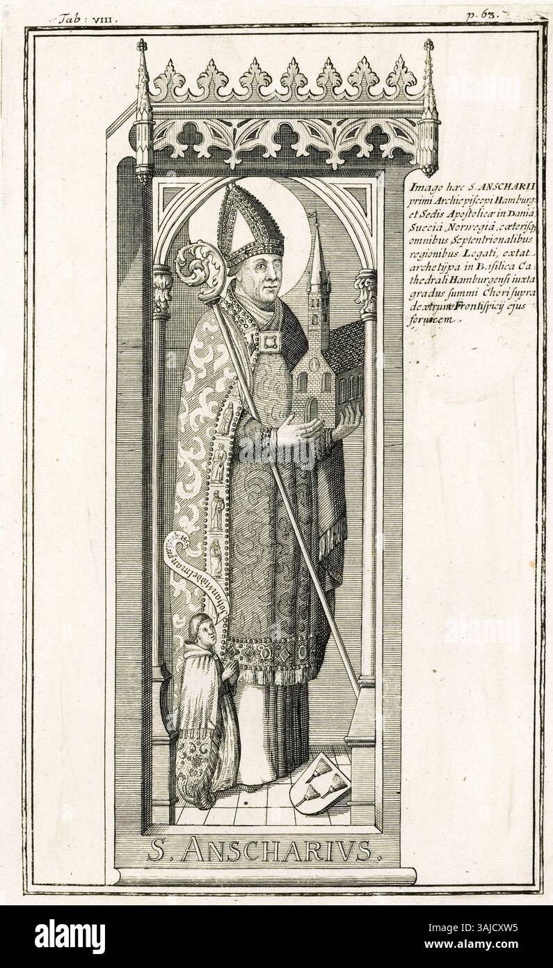 Portrait of Saint Ansgar from 1670, created by Johann Caspar Patenti ...