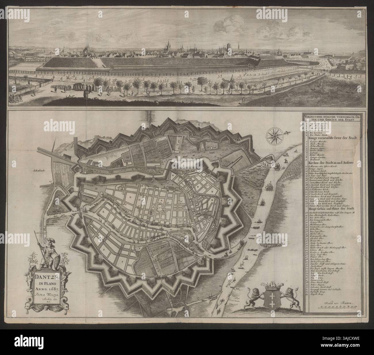 The *Mapa Gdańska*, created in 1688 by Reinhold Curicke, is a detailed ...