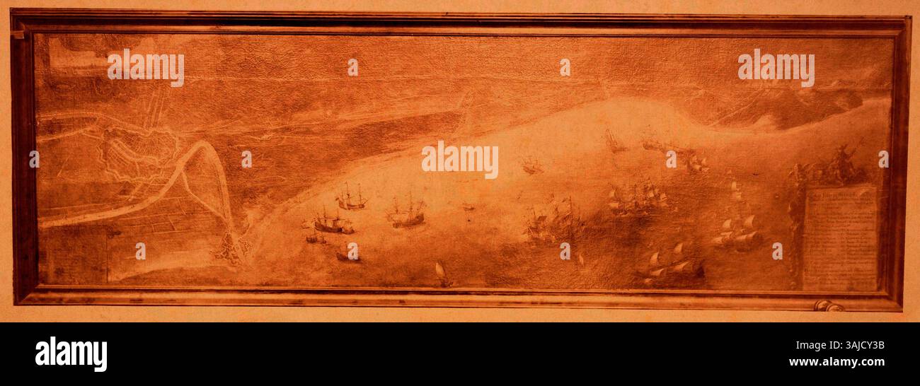 Bartomiej Millwitz’s painting 'Bitwa pod Oliw' depicts the 1627 naval ...