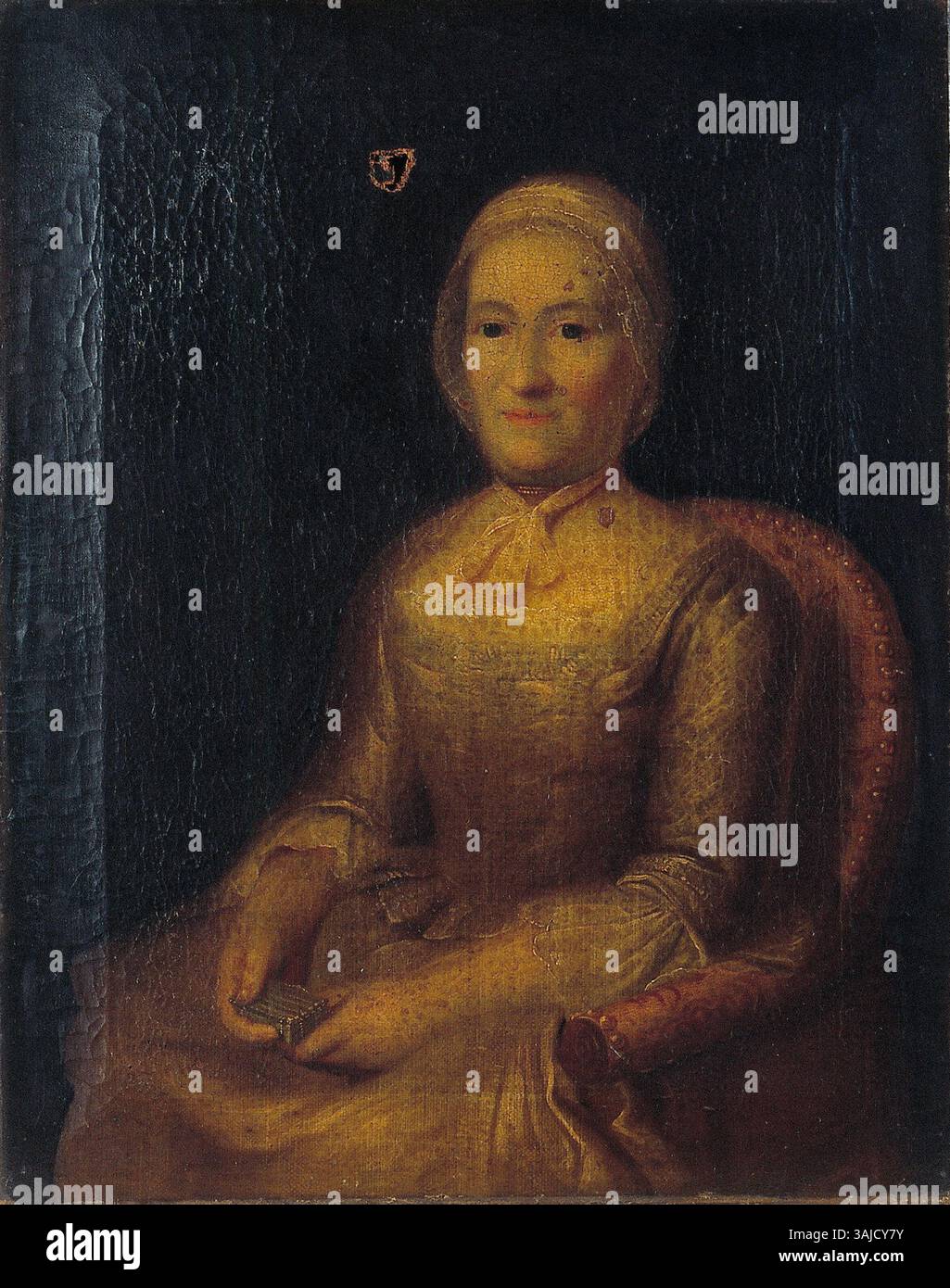 A portrait by Johann Ludwig Aberli of Ursula Walther, painted in 1762 ...