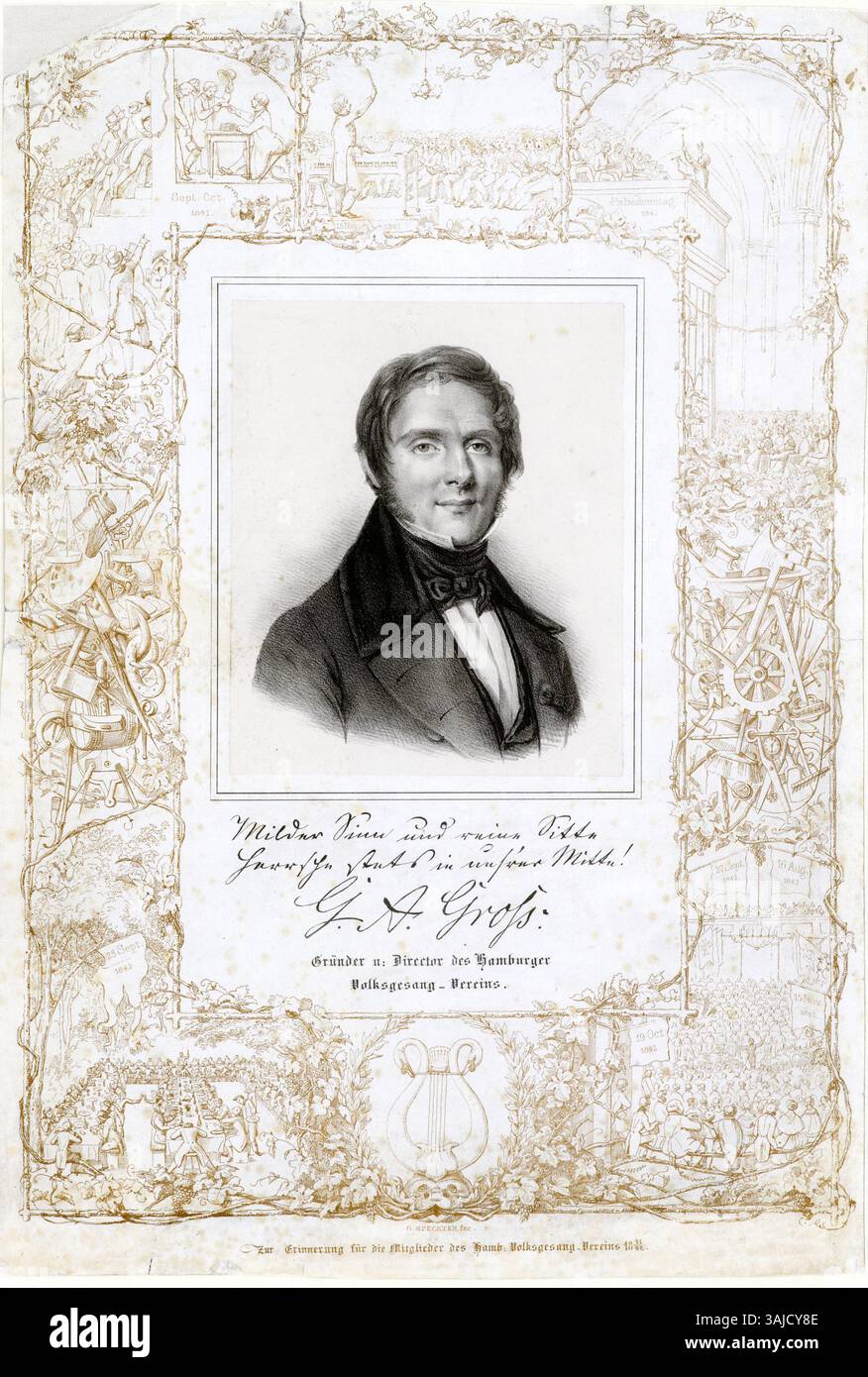 This 1841 portrait of Georg August Gross, created by Otto Speckter ...