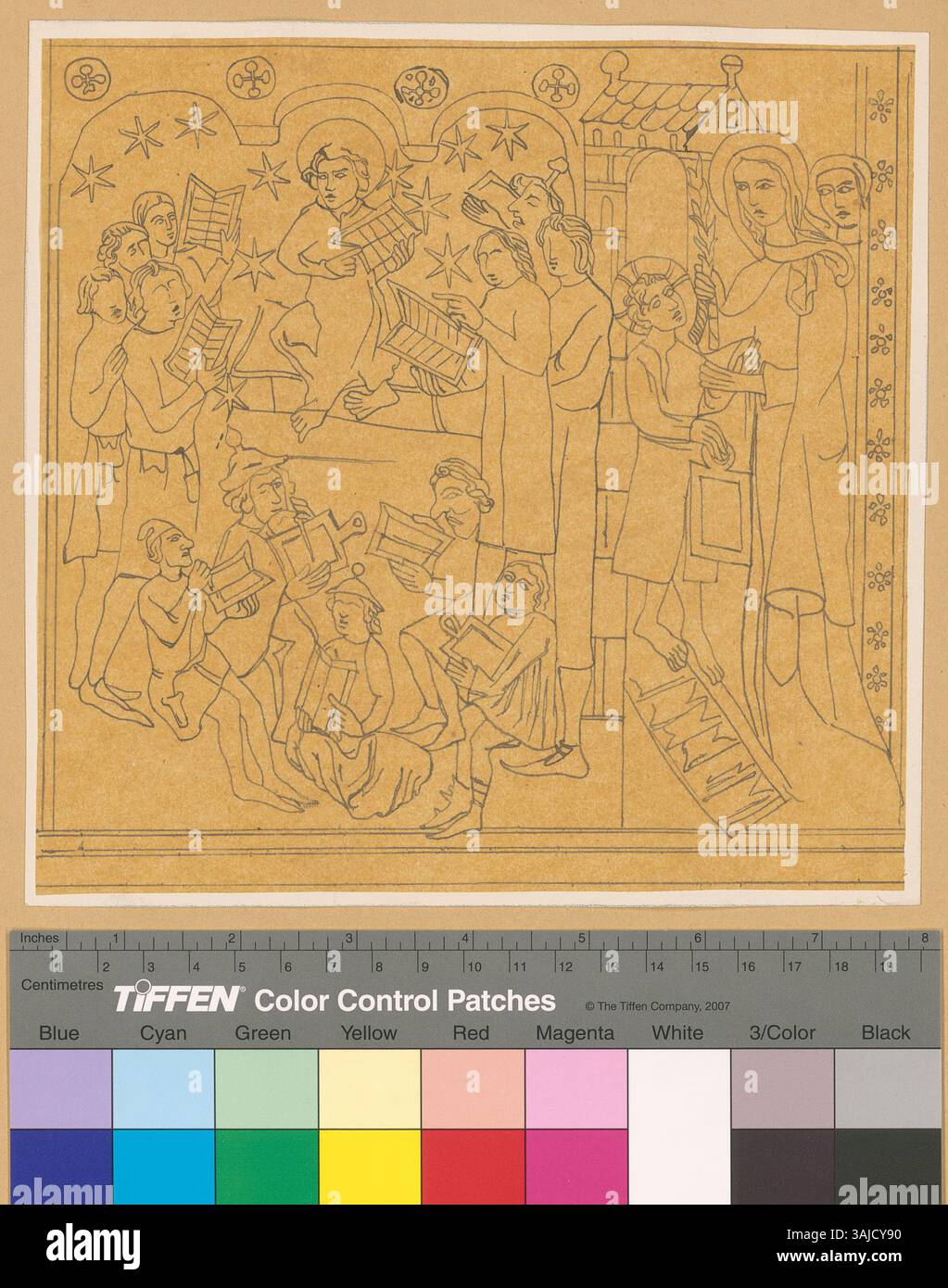 Johann Rudolf Rahn’s print depicts a fragment of the fresco ...