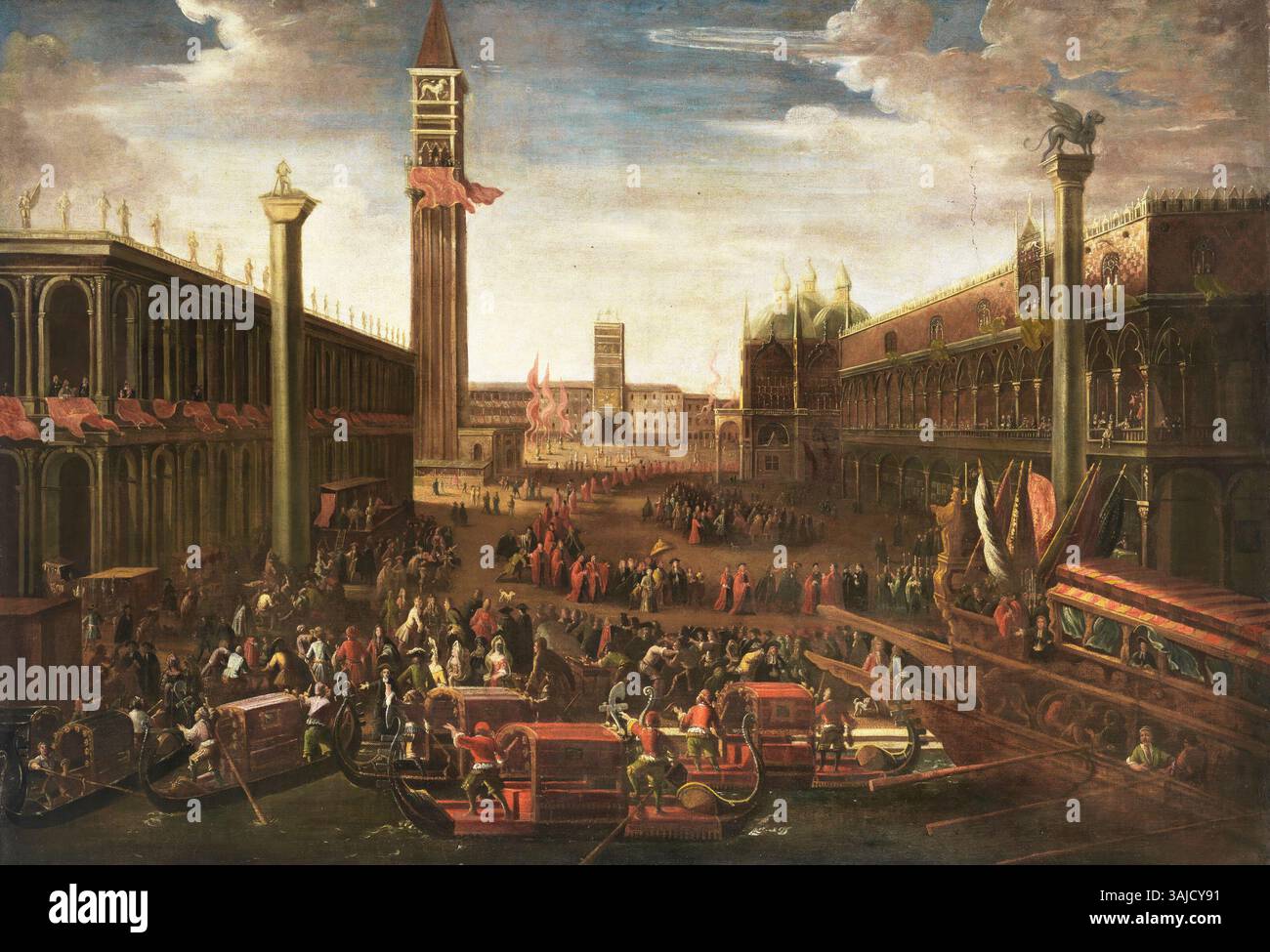 The painting Procession of the Doge from the Venetian School depicts ...