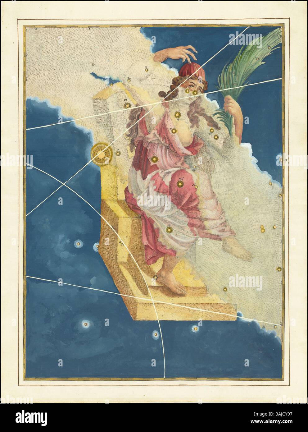 A star map illustration of the Cassiopeia constellation, created by ...