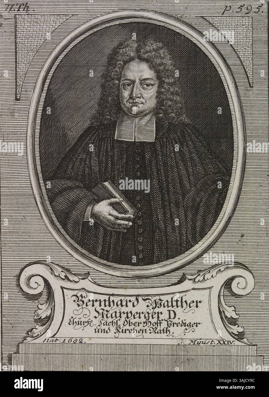 Portrait of Bernhard Walter Marperger, a historical engraving housed at the Hamburg State and ...