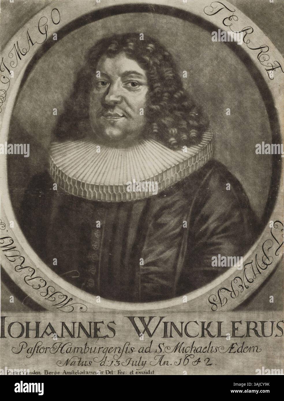 This 1695 copper engraving by Pieter van den Berge depicts Johann ...