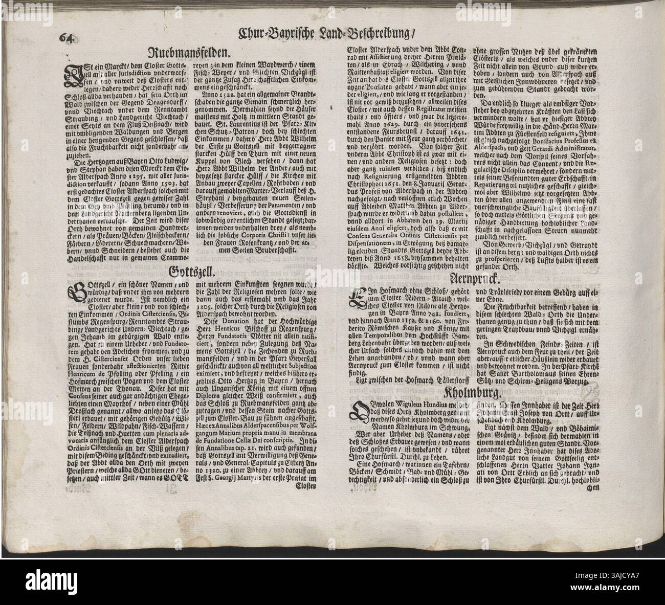 This entry in Wening’s topographical work describes the geography of ...