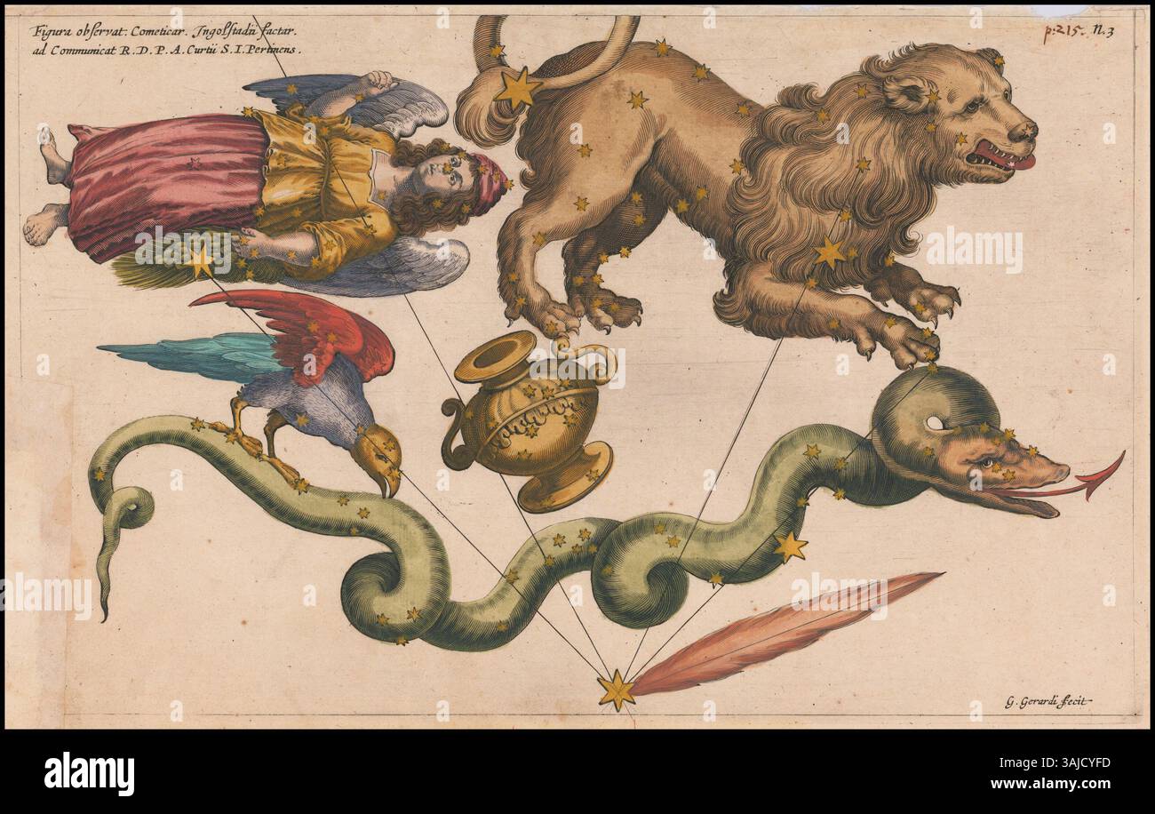 A 1668 celestial map by Stanisław Lubieniecki, illustrating the ...