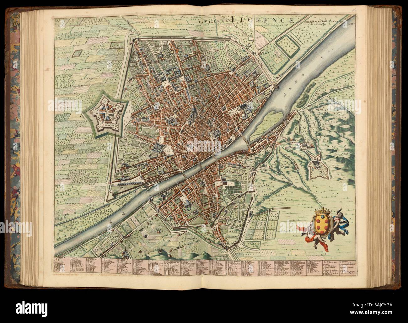 This 1704 illustration by Pierre Mortier depicts the city of Florence ...