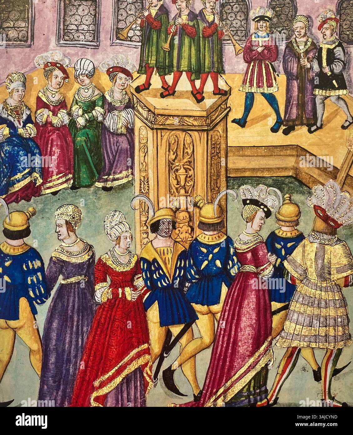 Miniature (folio 235) from the Freydal Tournament Book, showing a ...