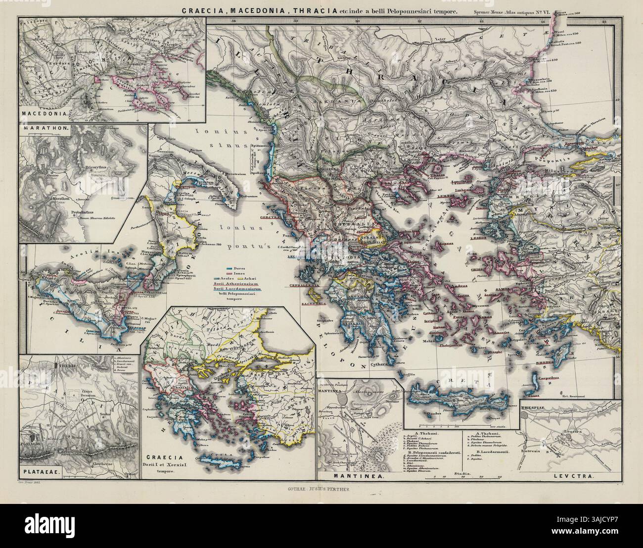 This 1865 map by Karl Spruner von Merz shows Greece, Macedonia, and ...
