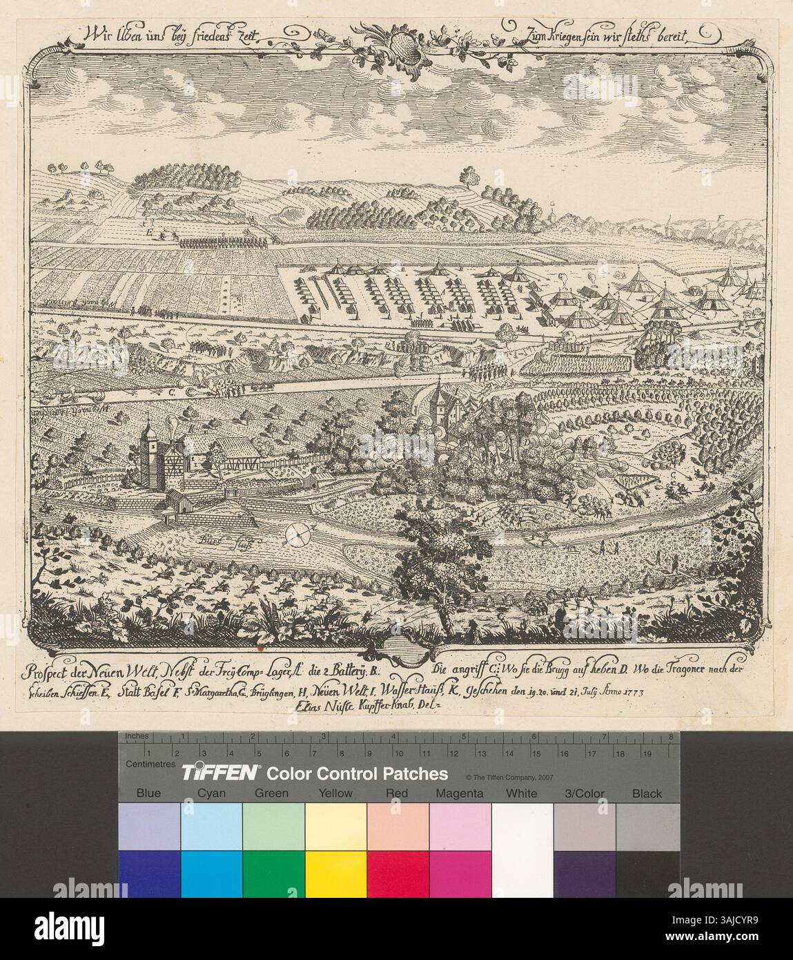 This 1767 print portrays a call to readiness for war during peaceful ...