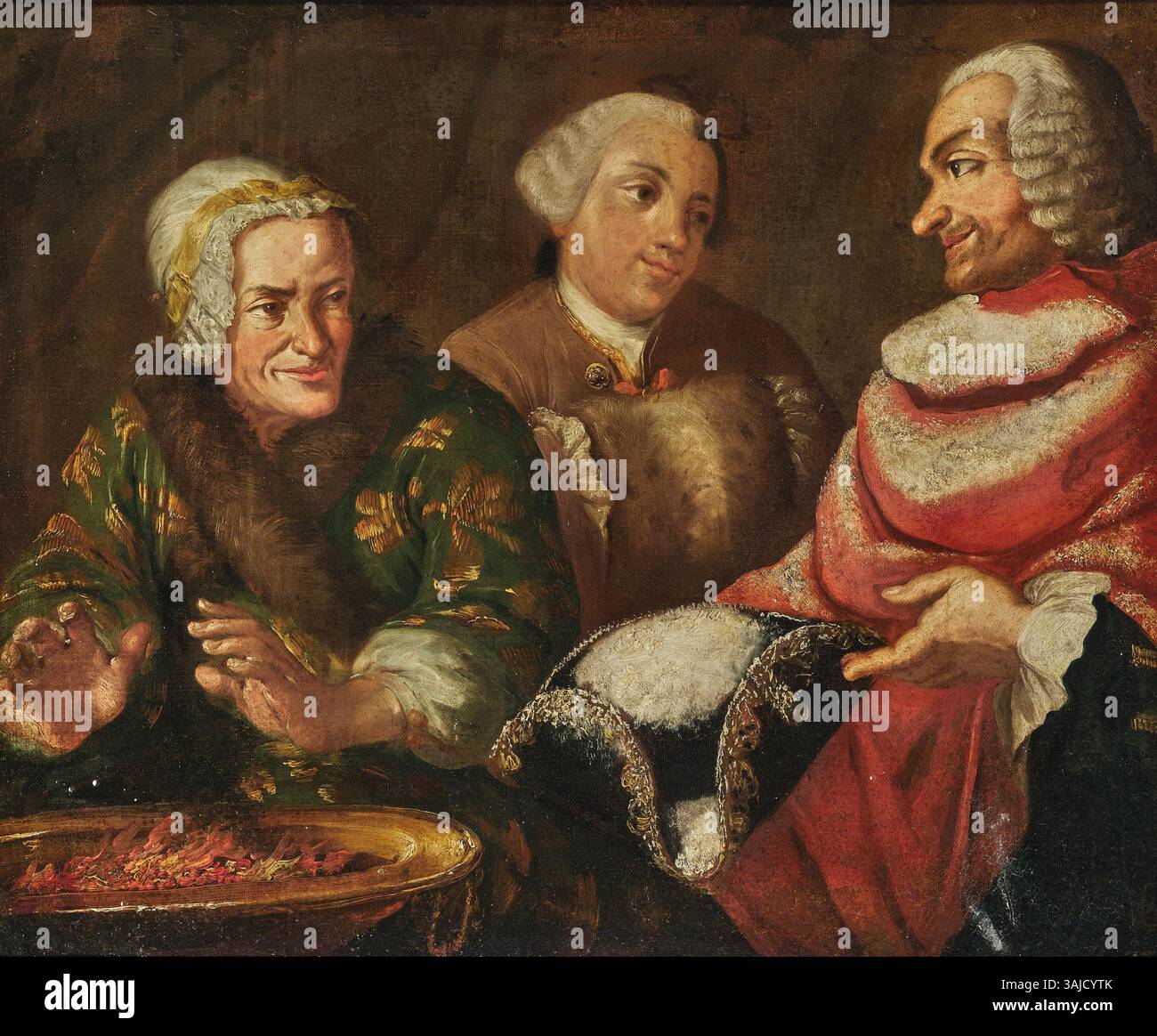 This 18th-century painting from the Neapolitan school depicts a noble ...