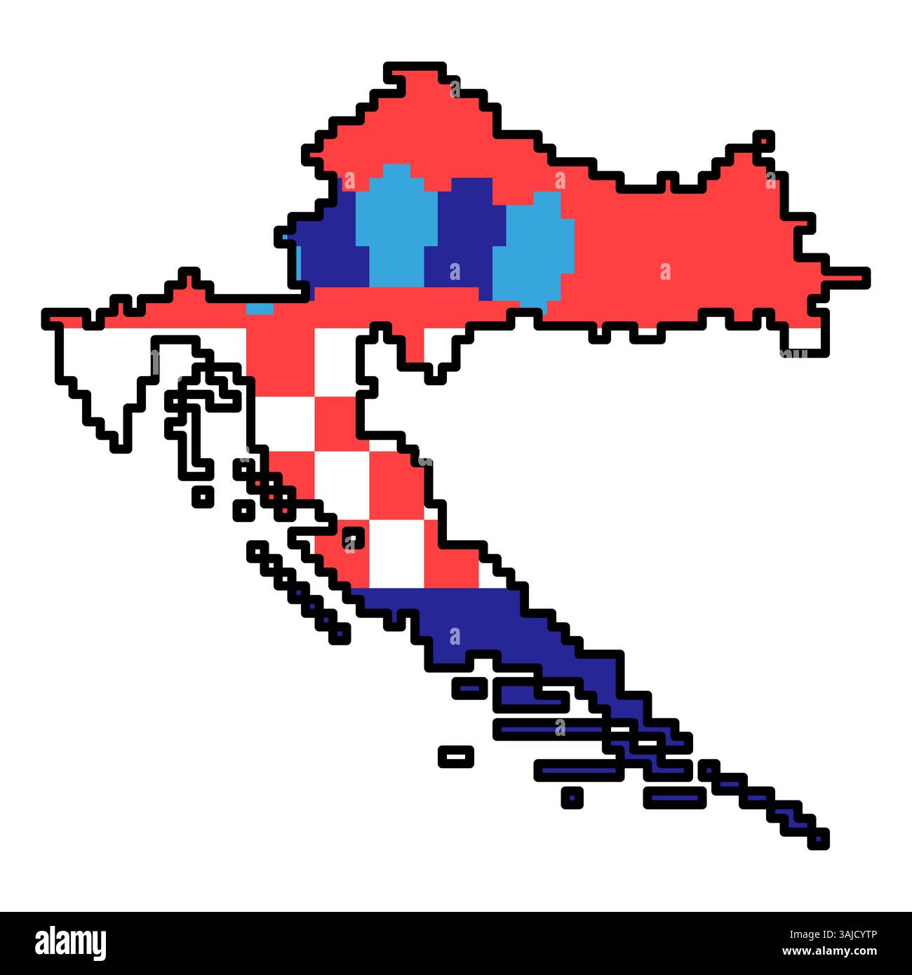 Pixelated world map icons in 8-bit style, featuring over 190 countries ...