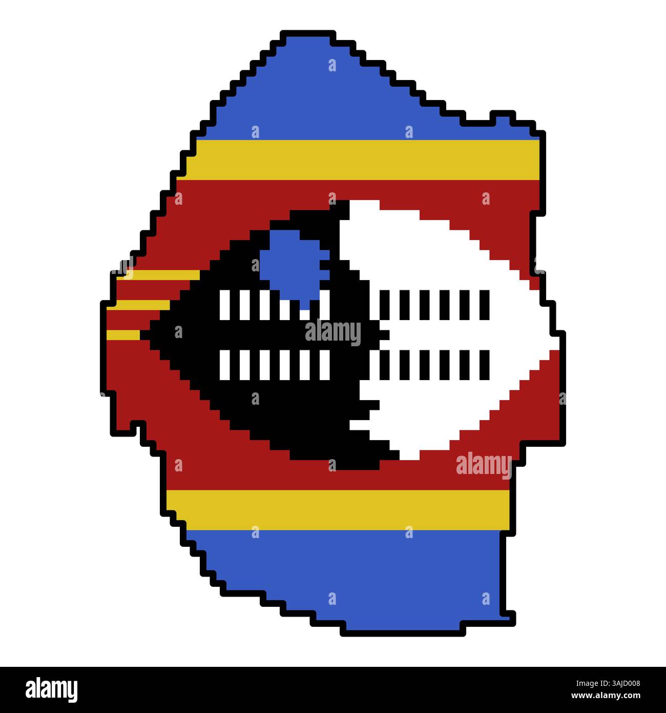 Pixelated world map icons in 8-bit style, featuring over 190 countries ...