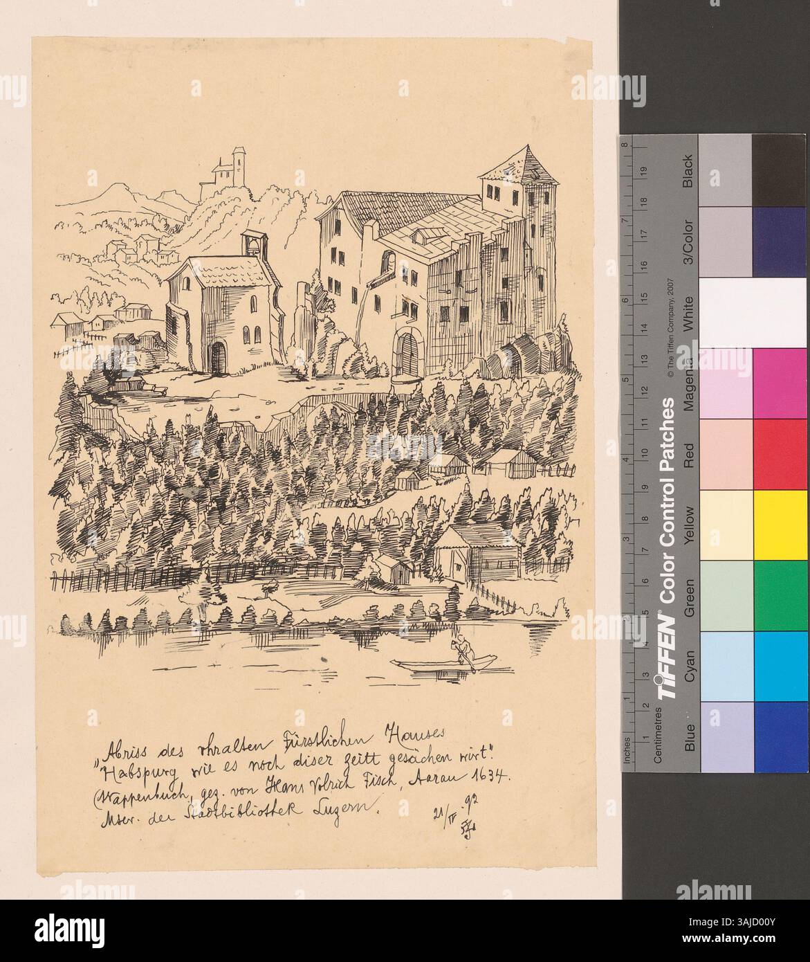 This image shows the illustration of the Habsburg Palace, depicting its ...