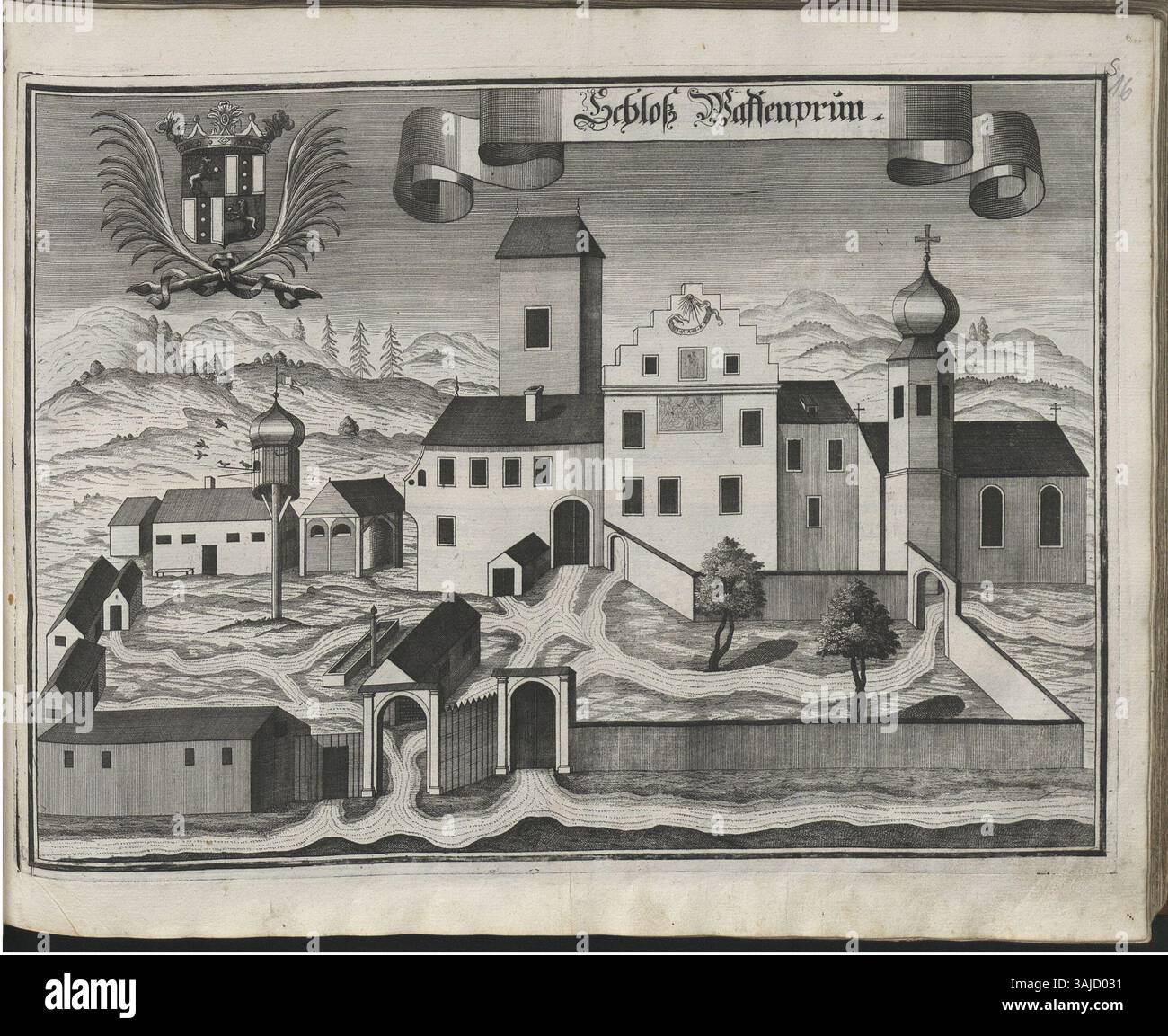 This map, part of Wening's historical topography, presents a detailed ...