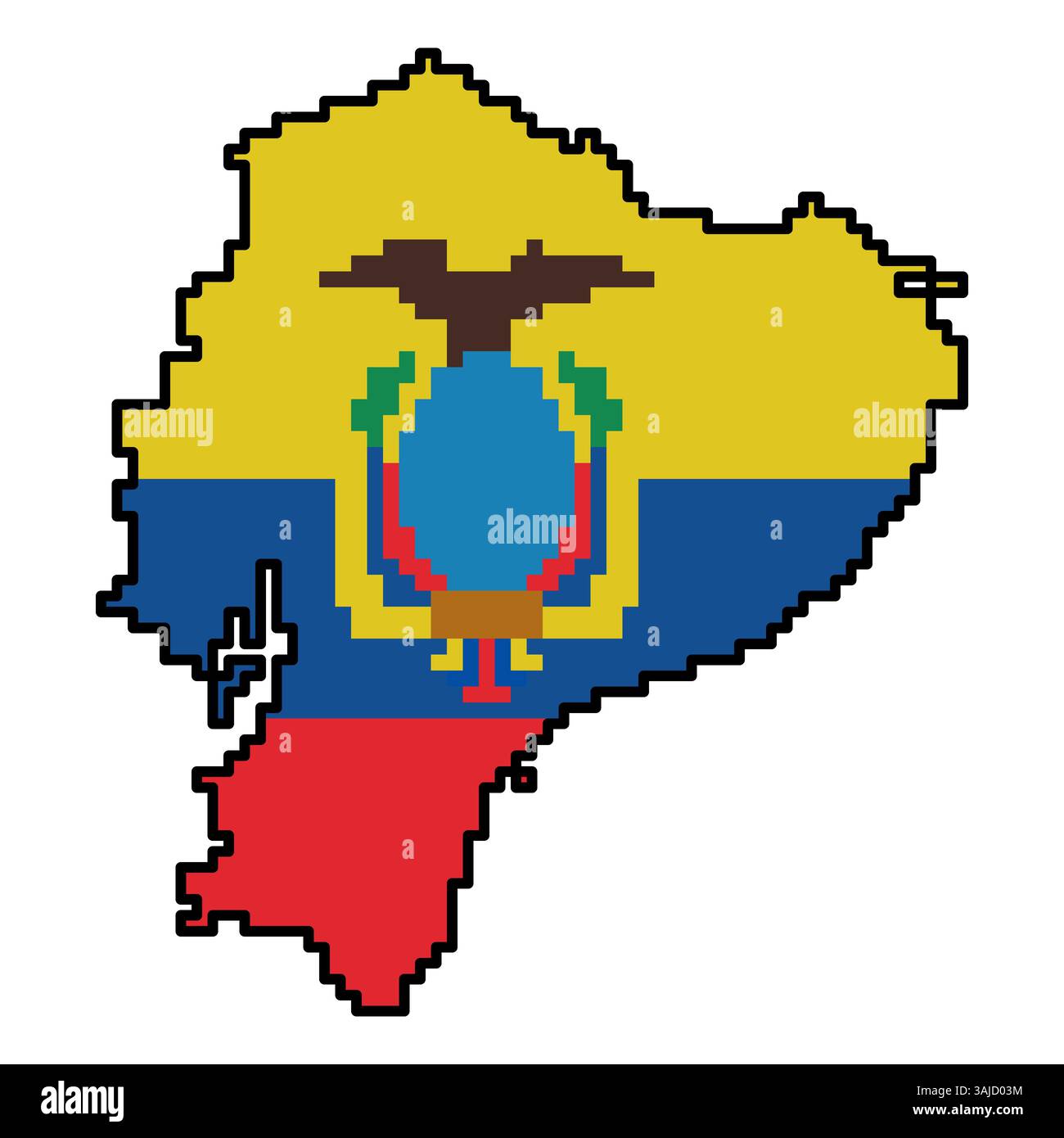 Pixelated World Map Icons In 8 Bit Style Featuring Over 190 Countries