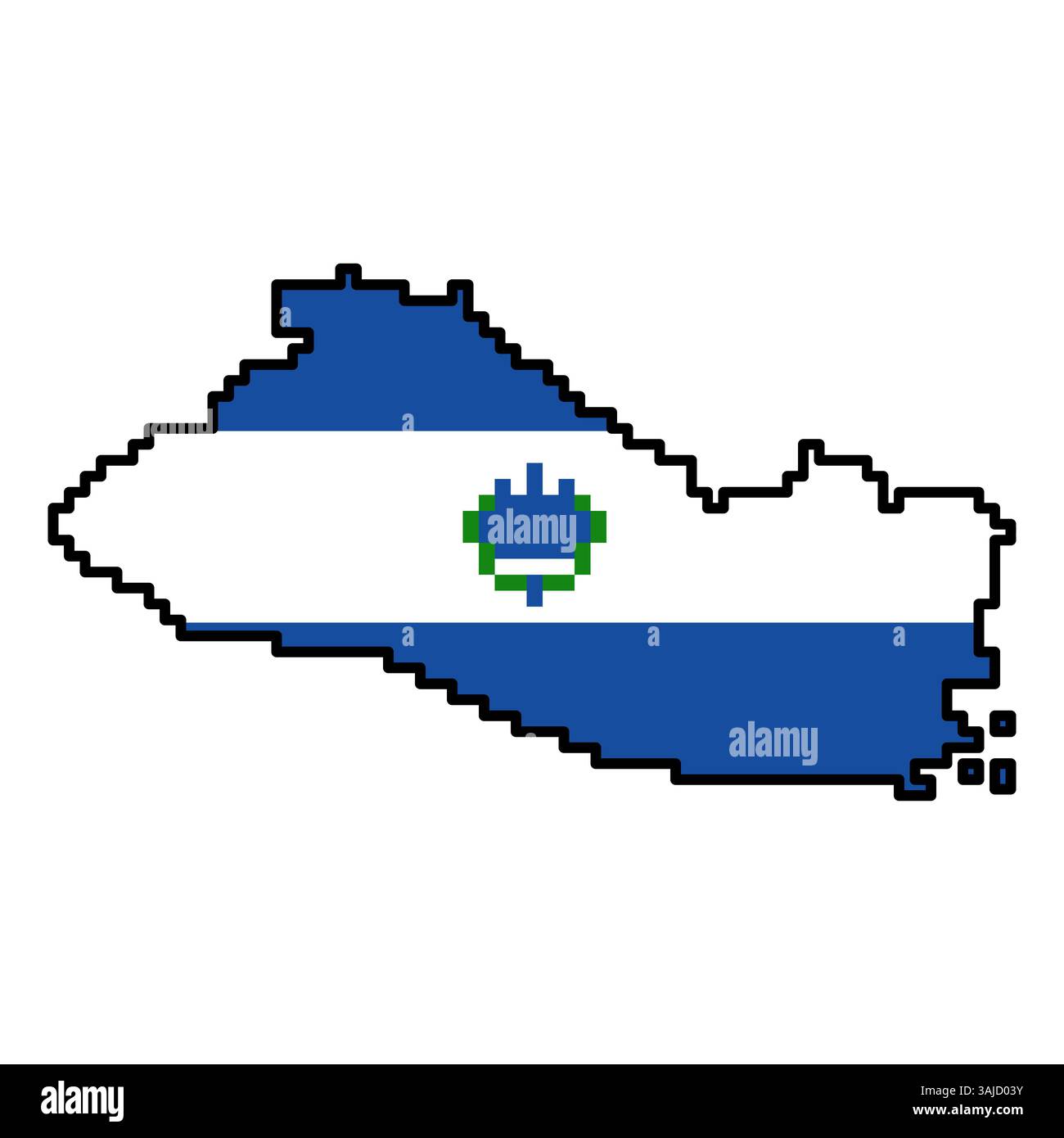 Pixelated World Map Icons In 8 Bit Style Featuring Over 190 Countries