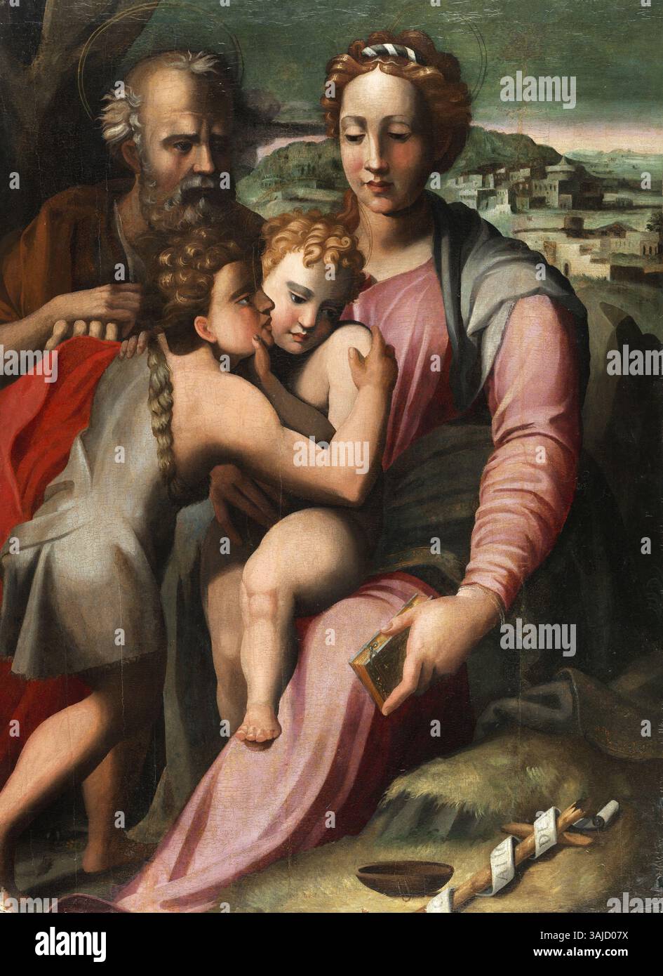 This 16th-century oil on cradled panel by Carlo Portelli features the ...